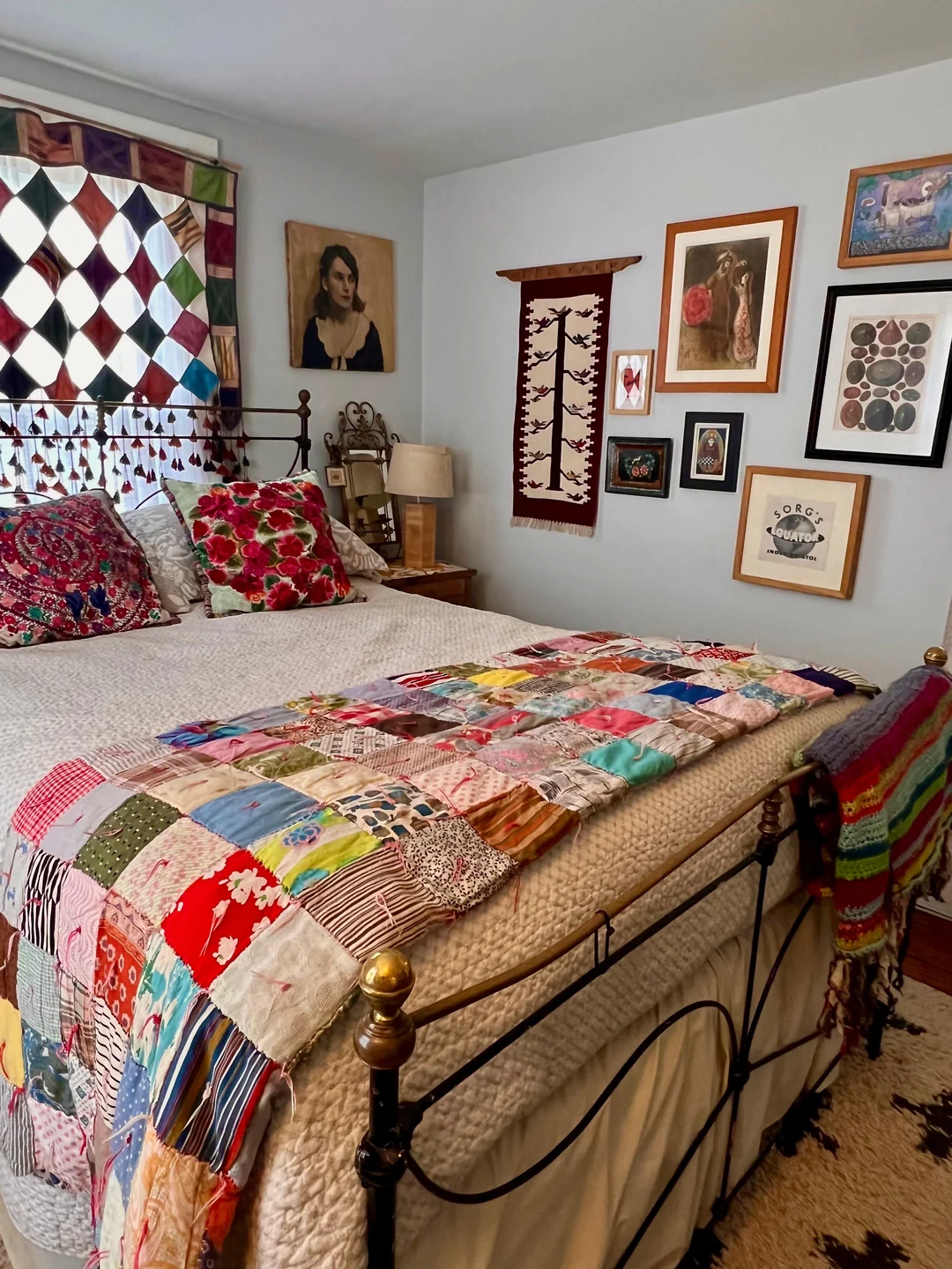 Gallery wall in tiny bedroom, NJ | Scrolller