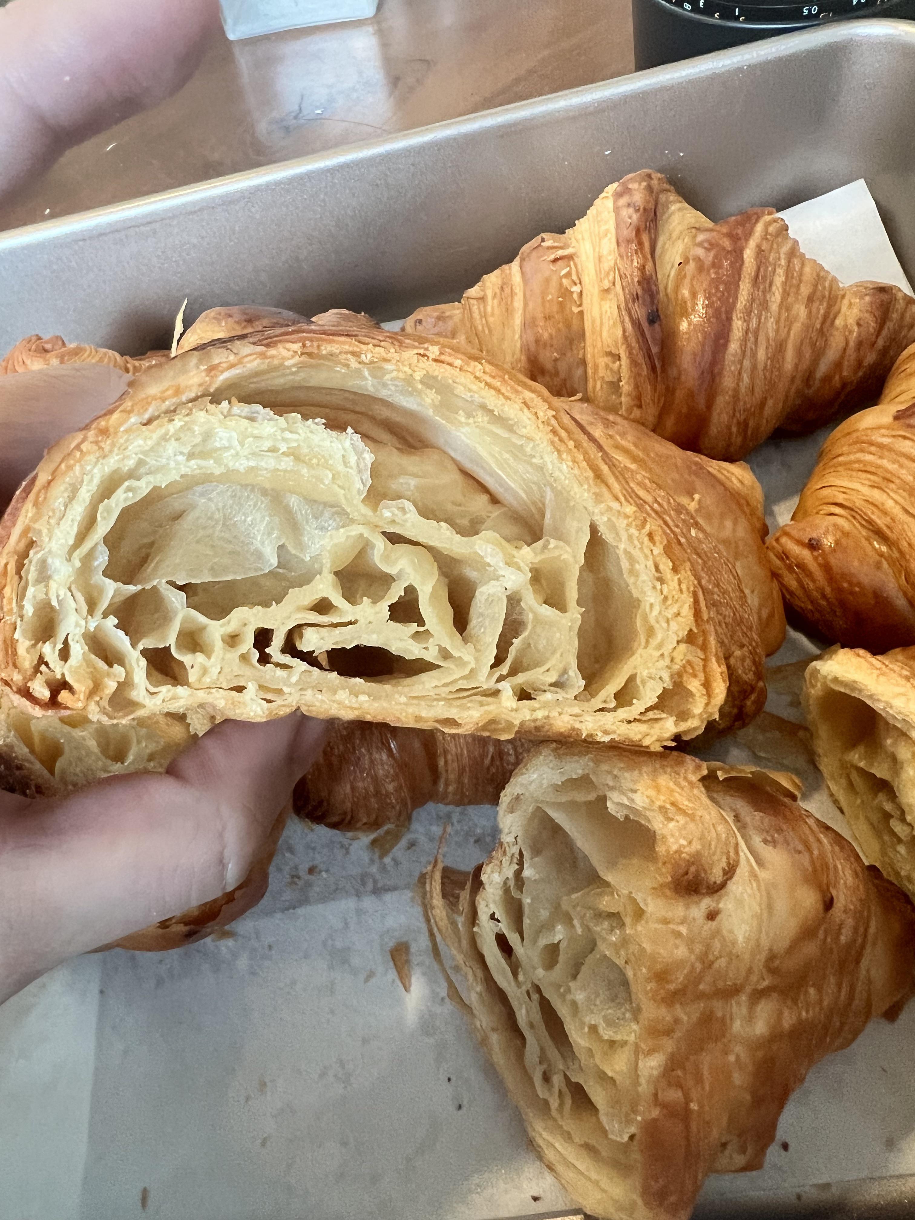 Anyone know what happen to my croissant? The layer looks perfect but when after its baked it ...