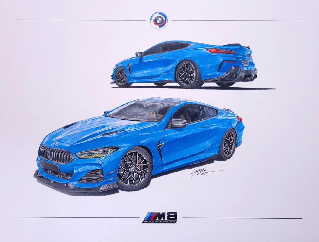 Drawing I did of the BMW M8 Comp:) | Scrolller