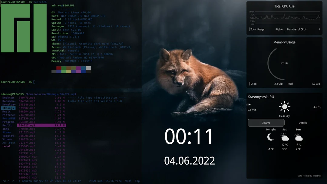 [KDE] Manjaro | My first rice | Scrolller