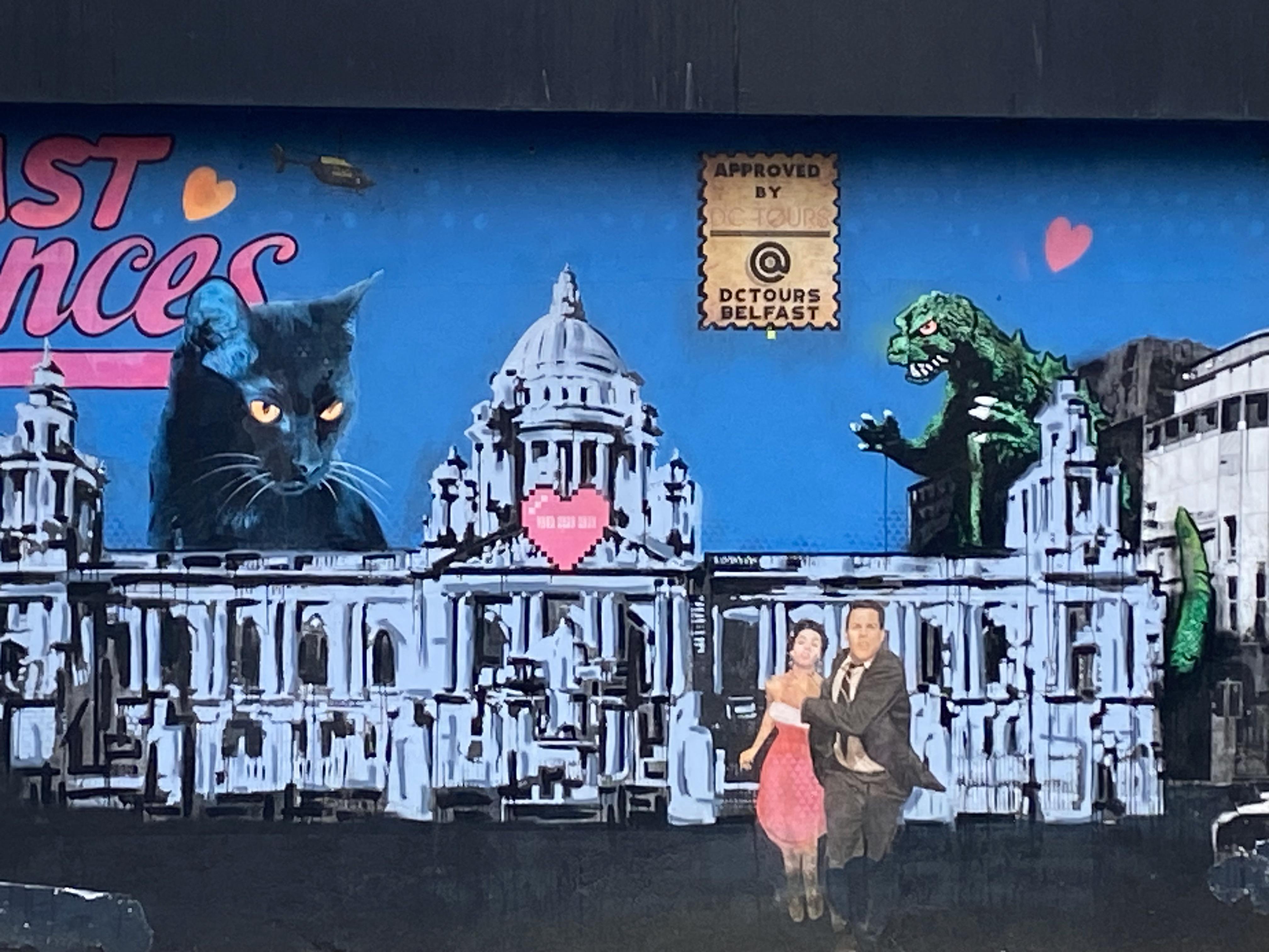 Graffiti featuring Godzilla I saw in Belfast | Scrolller