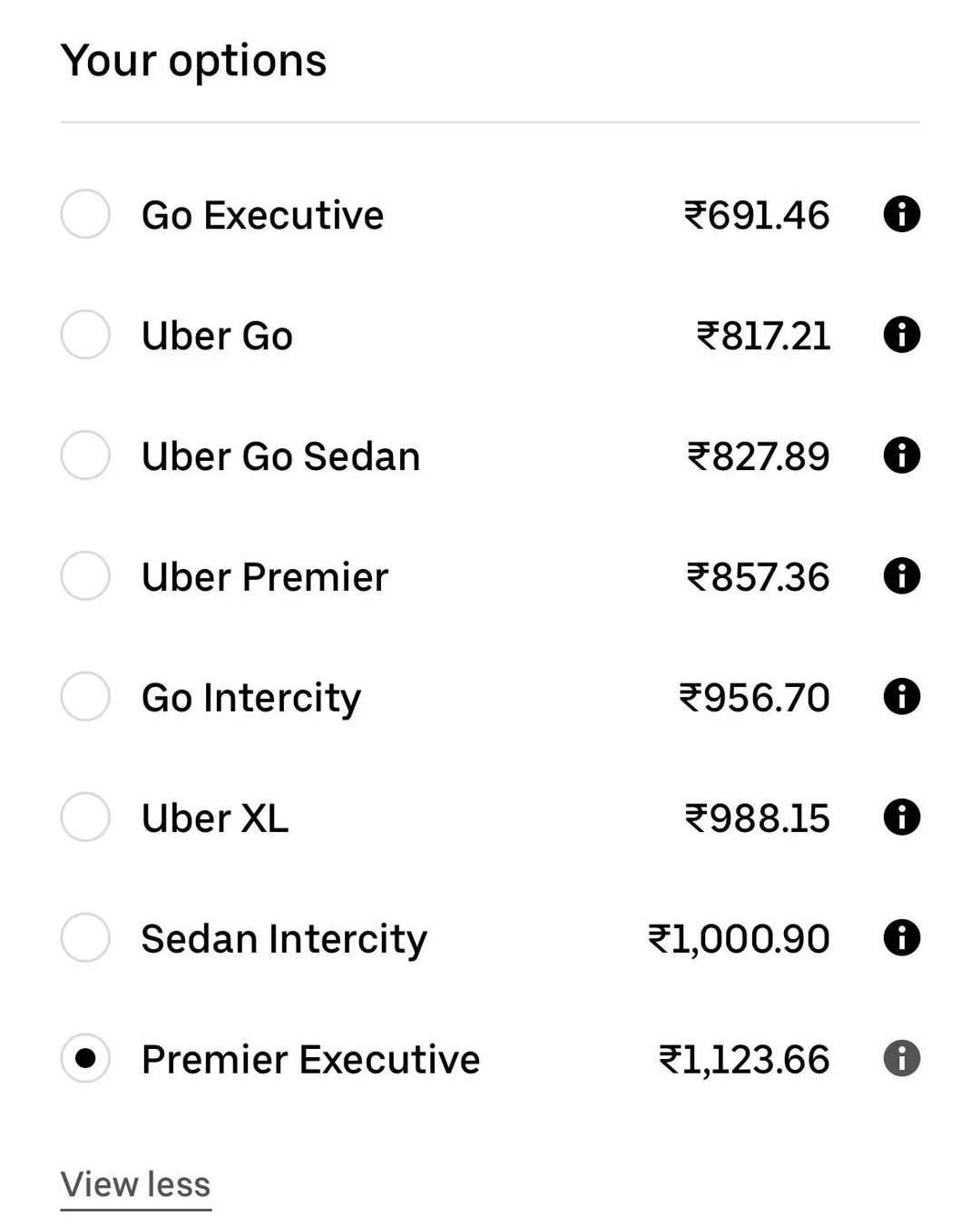 Uber India Price Tiers - What do they mean? | Scrolller