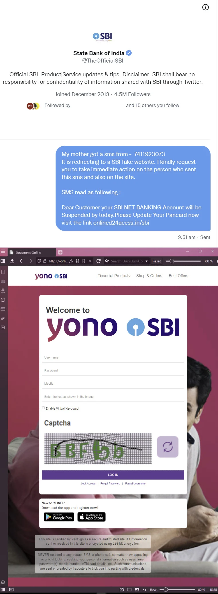 After years of training my mother not to click on any link sent on whatsapp/social media ...