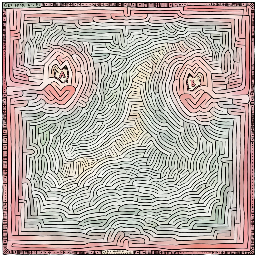 Maze. Get from A to B... | Scrolller