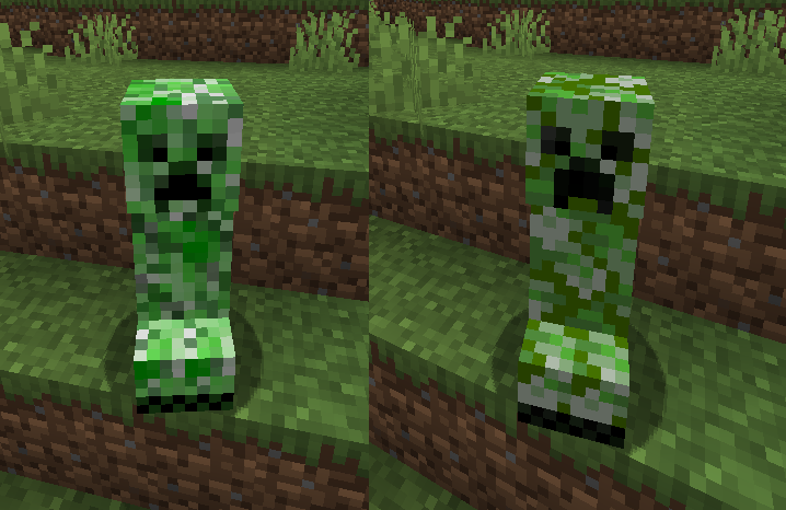 I know creeper texture was originally made by repurposing leaves texture so I made it with ...