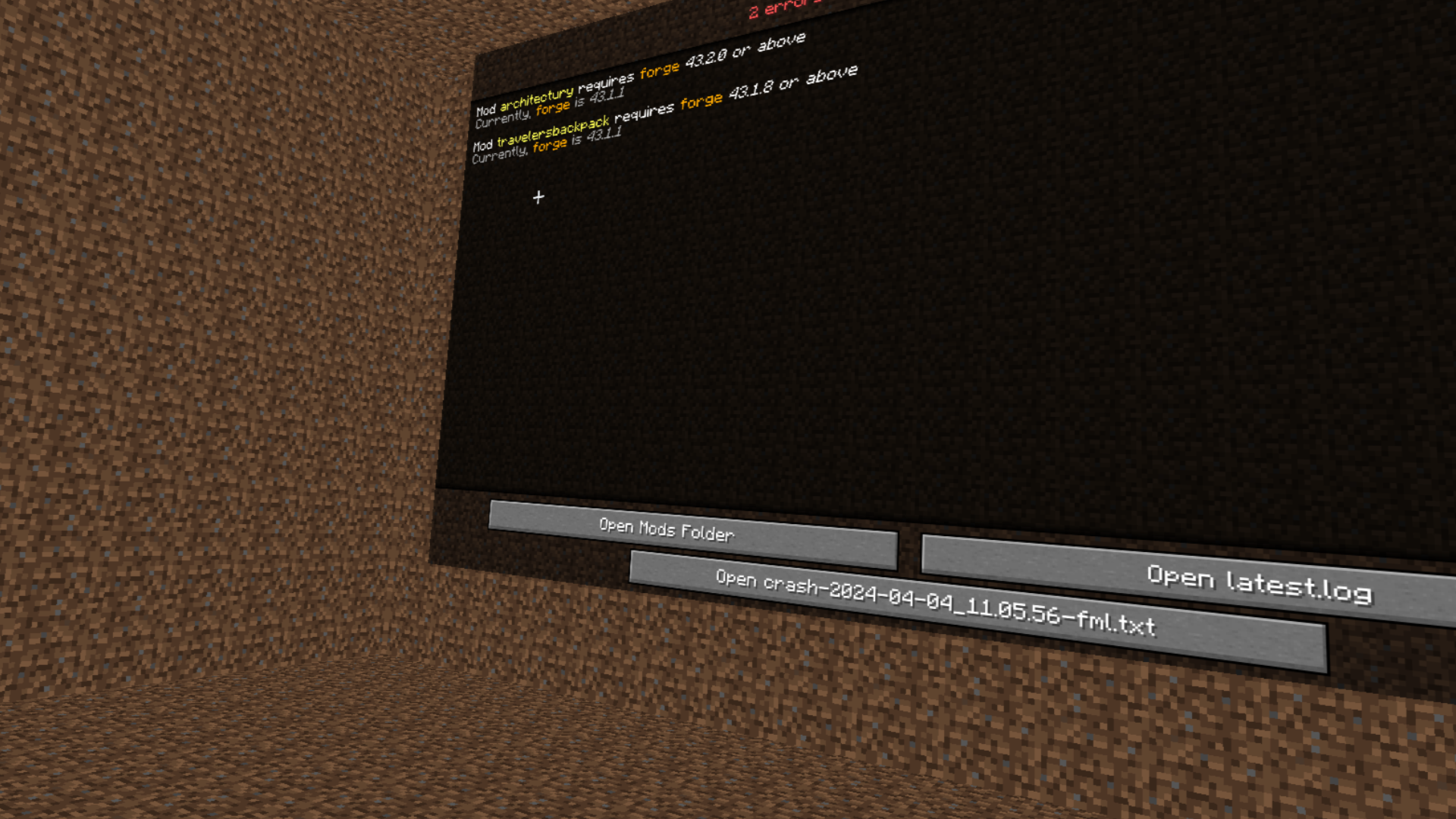 Does anyone know how to fix this issue? Vivecraft 1.19.2 with mods ...