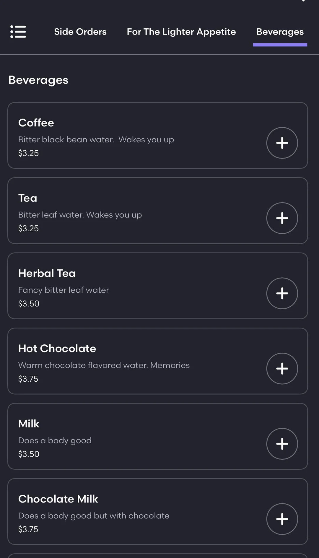 Discover more like Funny: The description of beverages the diner and Related Content | Scrolller