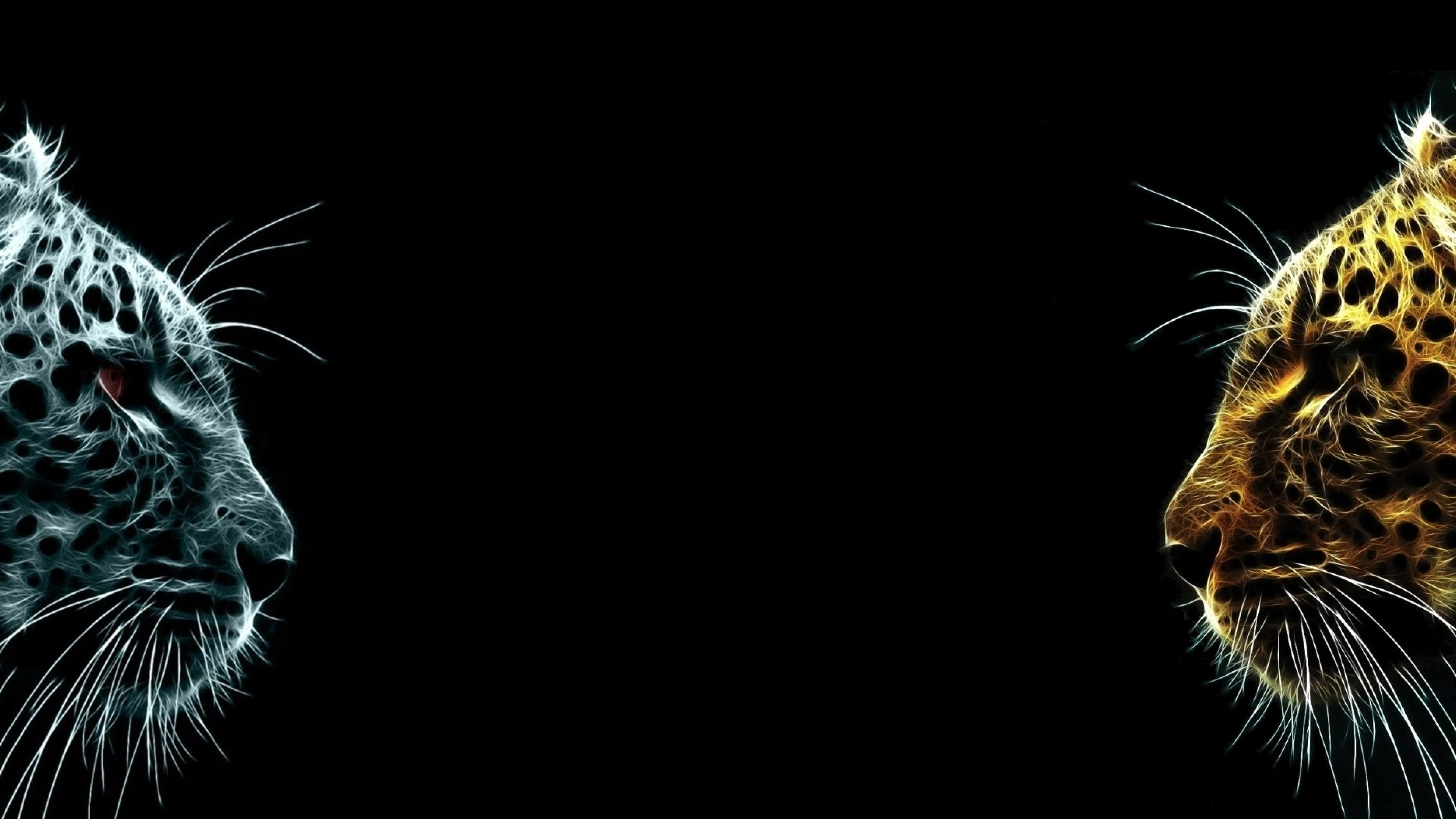 Dual monitor for desktop, tigers, digital art [3840x2160] | Scrolller