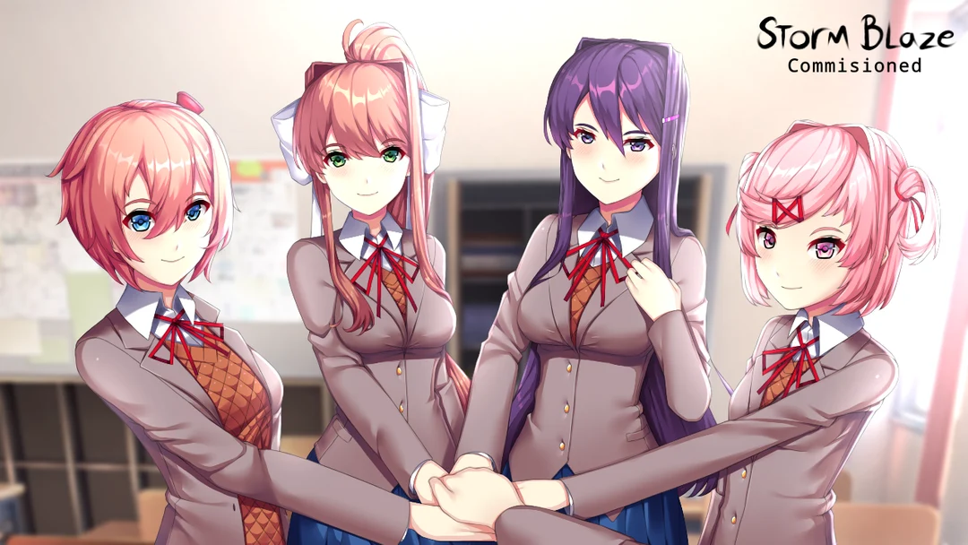 Dokis in a Circle, Commissioned for the DDLC mod The Good Ending Act 2! | Scrolller