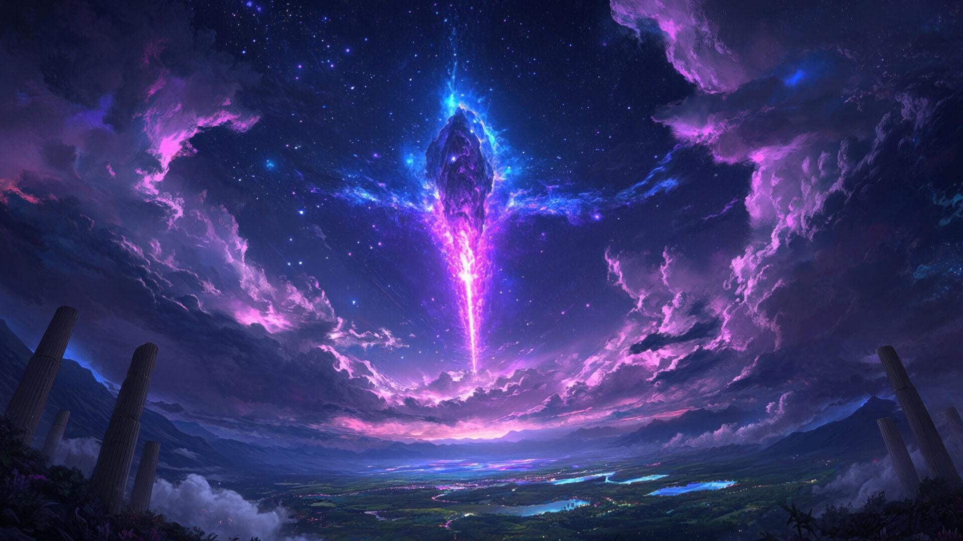 Galactic Sky Floating Asteroid [1920x1080] | Scrolller