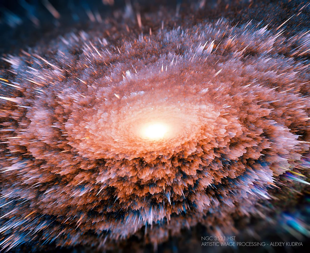 Artist's image processing of NGC 3521 | Scrolller