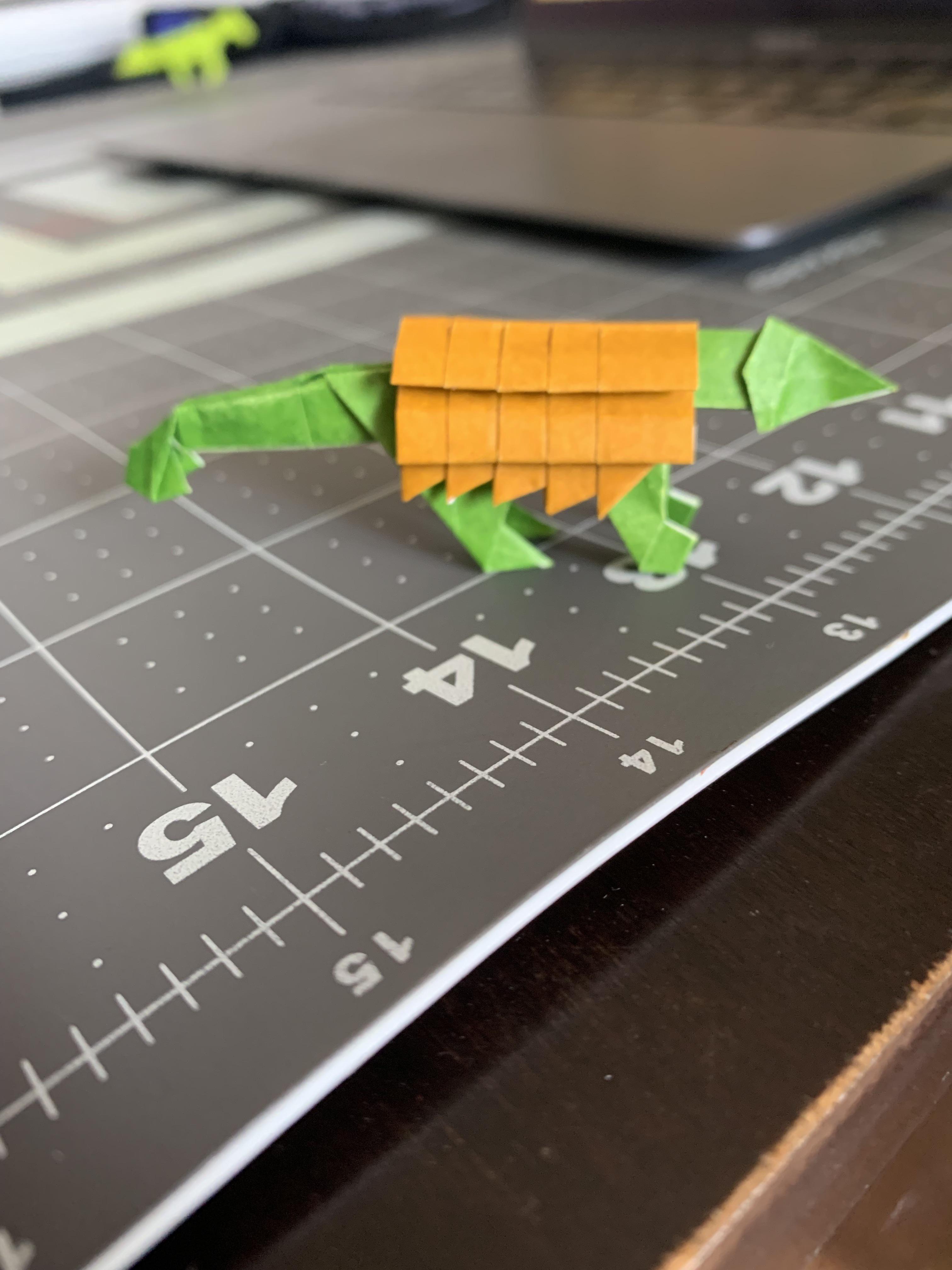 Tiny ankylosaur! What other tiny origami creatures should I make? | Scrolller