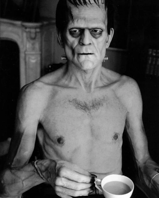 Boris Karloff on the set of Frankenstein, 1931 | Scrolller