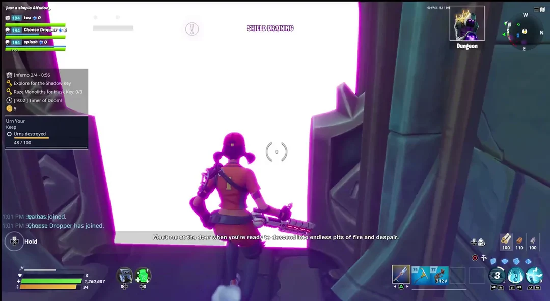 Dungeon tips: pass through the arch so u can take a look to both left and right teleports ...