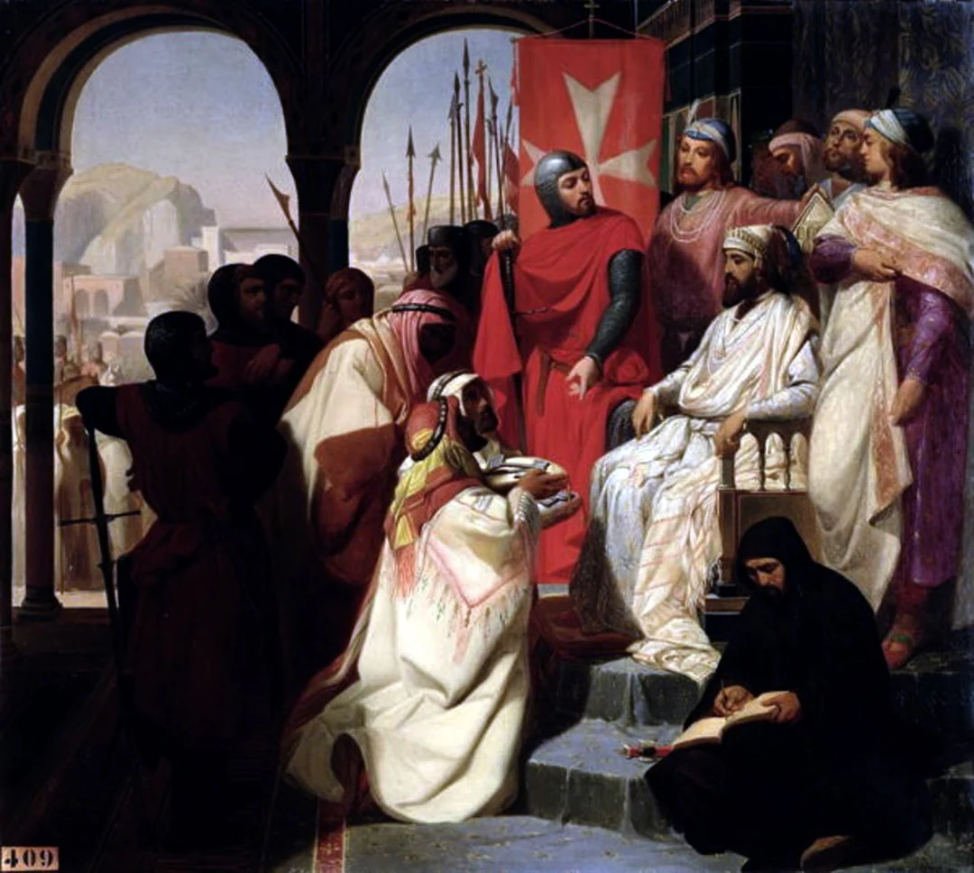 Constantine surrounded by Hospitallers by Henri Delaborde | Scrolller