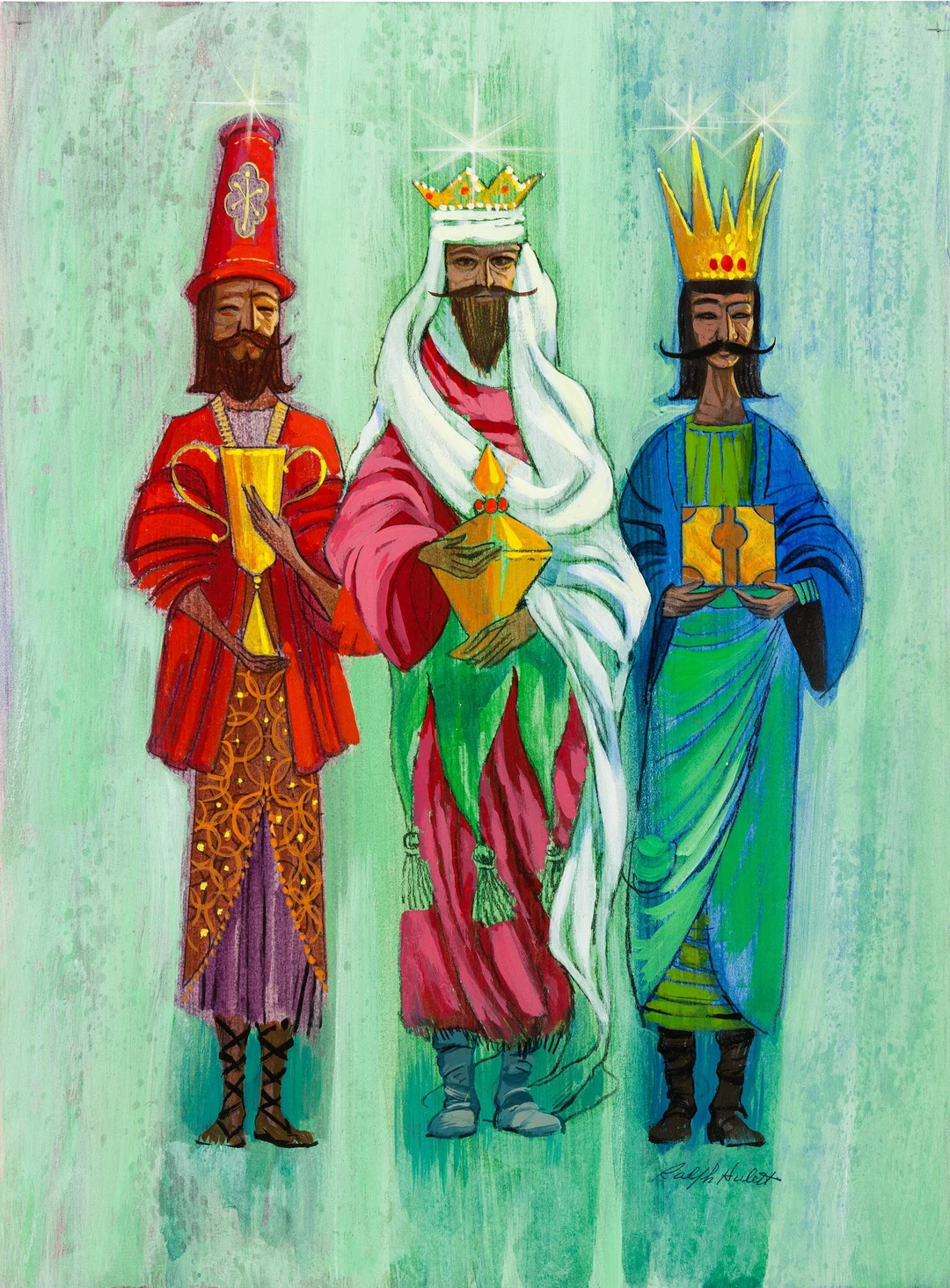 Three Wise Men Christmas card illustration by Ralph Hulett | Scrolller