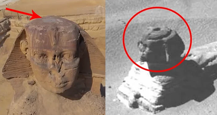 There's a hole in the head of the Sphinx. | Scrolller