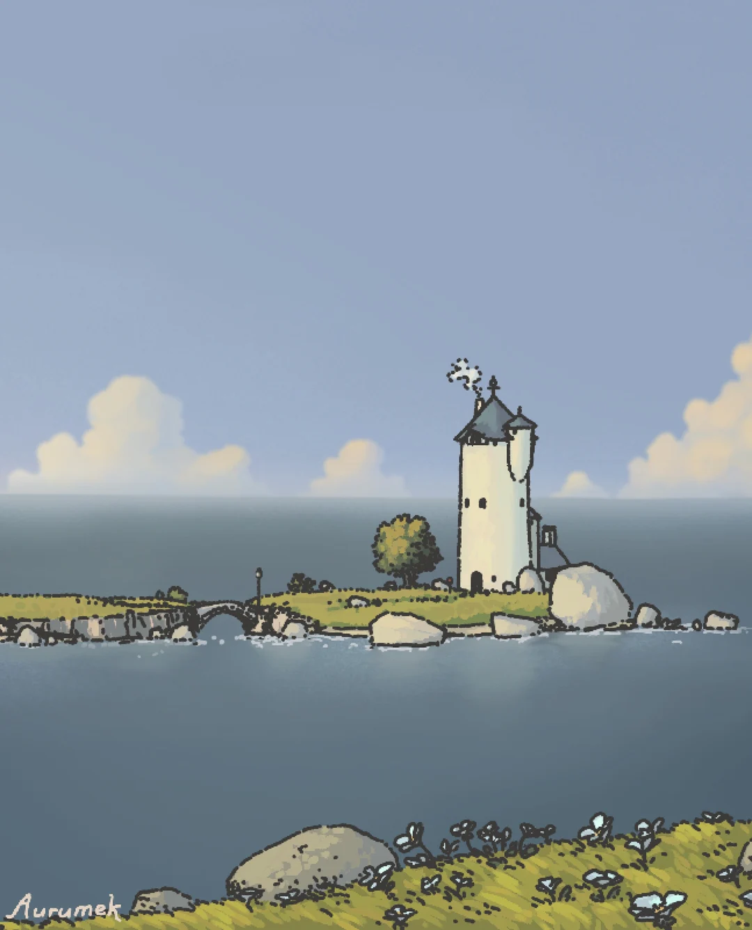Sea Mage Tower, Aurumek (me), procreate, 2023 | Scrolller