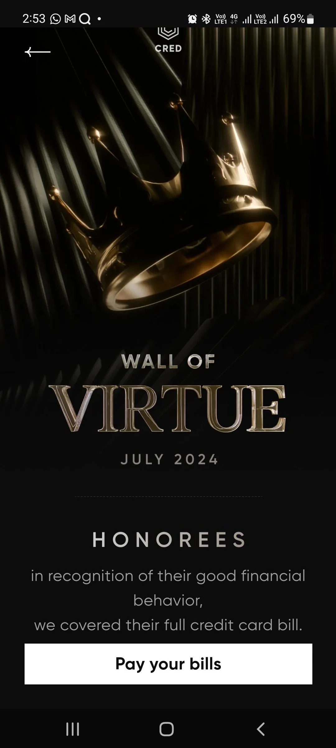Wall of Virtue Cred's new trick to keep users hooked... | Scrolller