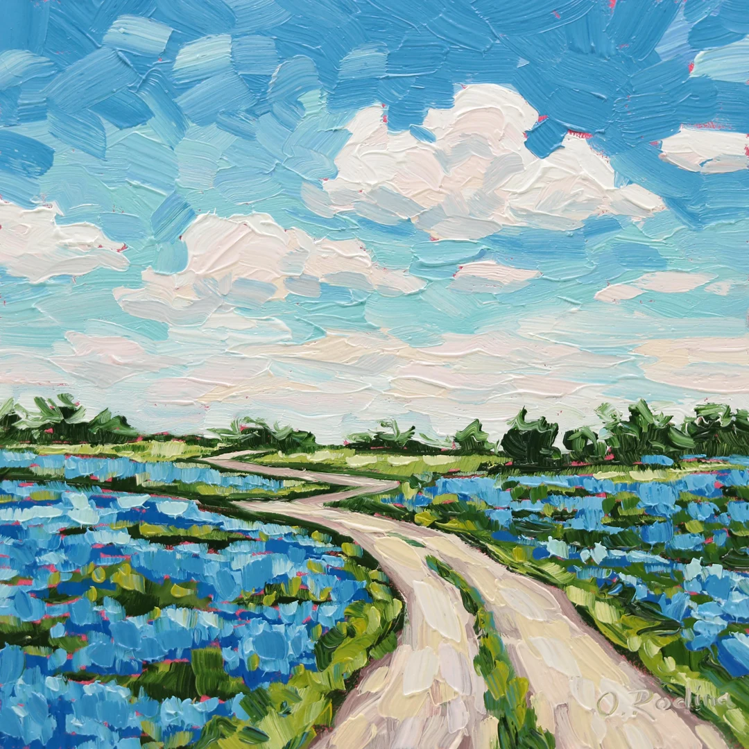 Bluebonnets, Olga Rodina, Oils, 2024 | Scrolller