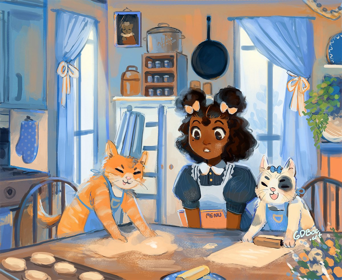 Cats making biscuits by geneva @gdbeeart | Scrolller