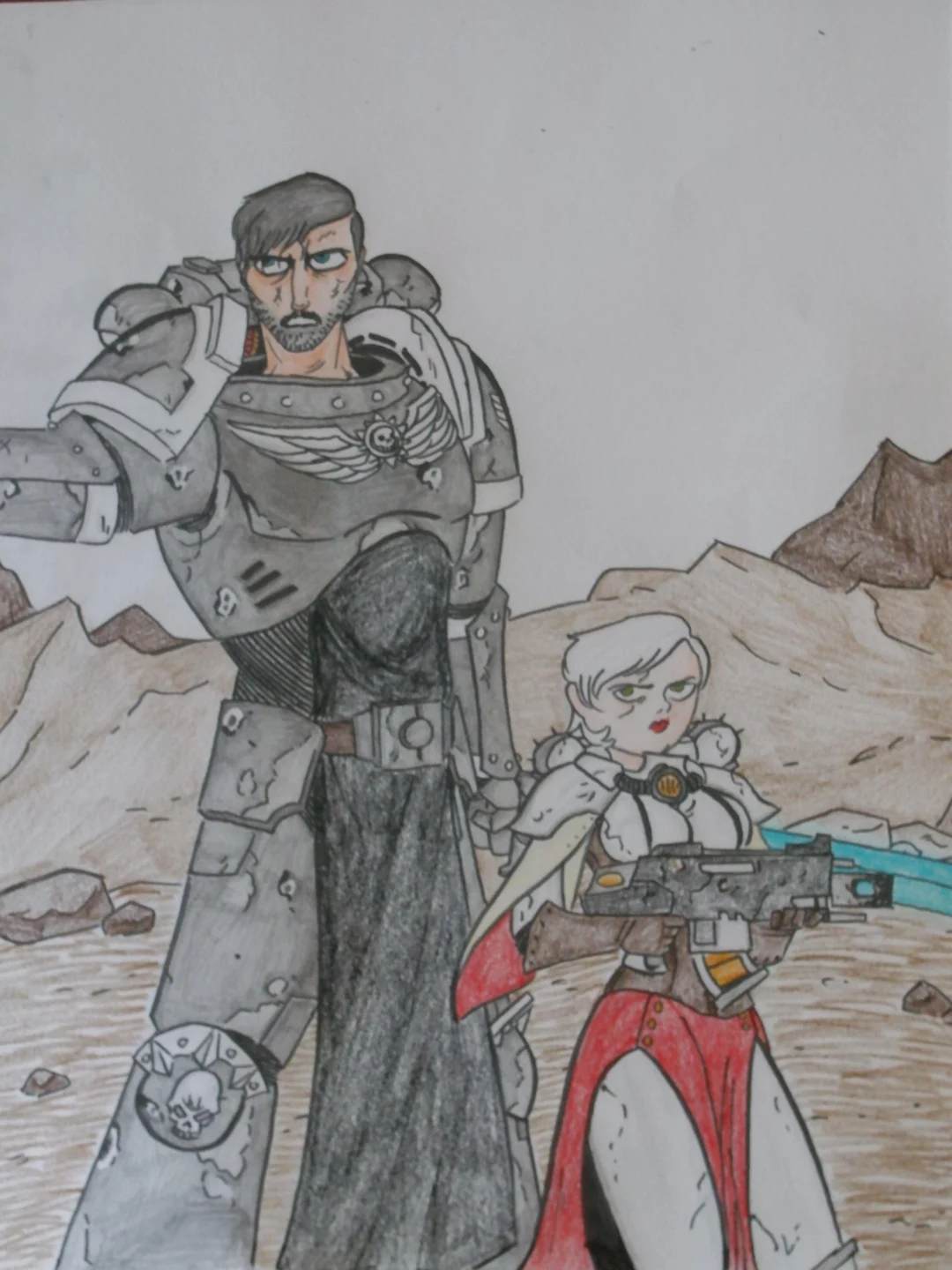 Primaris Champion with a Sister of Battle (by me) | Scrolller