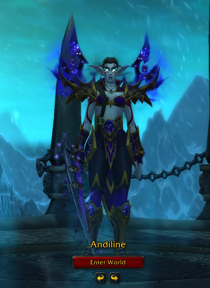 race changed my void elf dk to night elf dk, I love the VE heritage armour on the night elves ...