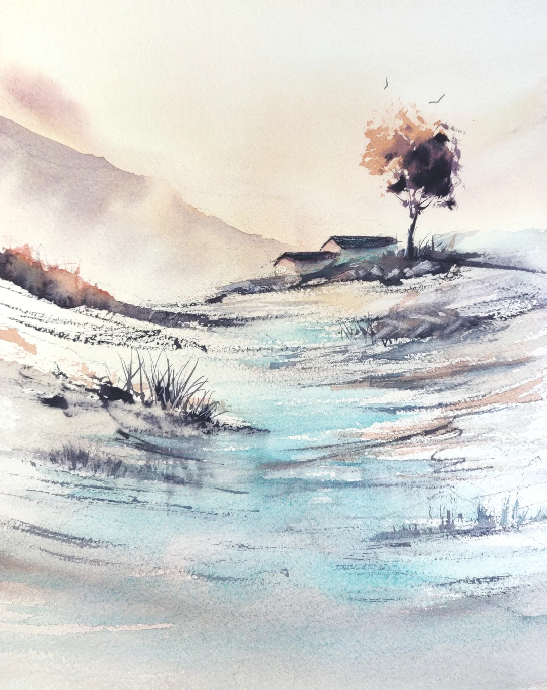 Cyan Flow, Me, Watercolour, 2022 | Scrolller