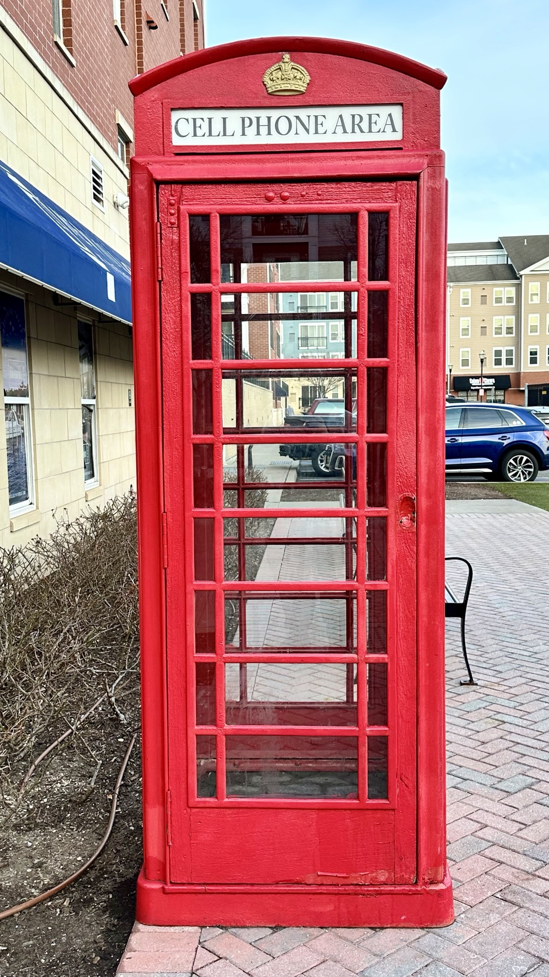 This old phone booth that has been turned into a cell phone area | Scrolller