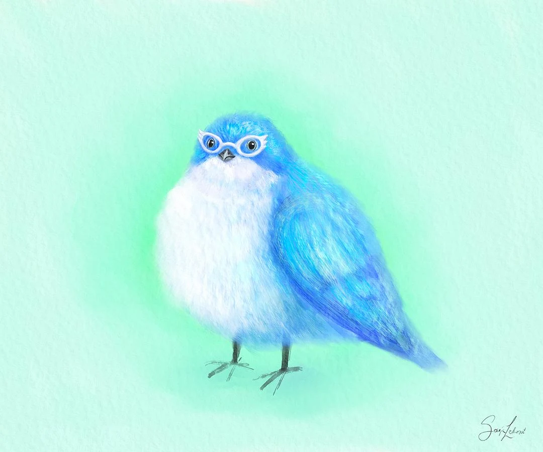 The All-Seeing Blue Blob, Me, Digital Painting, 2022 | Scrolller