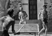 Paul Newman and Robert Redford playing ping-pong on the set of 'Butch Cassidy and the Sundance ...