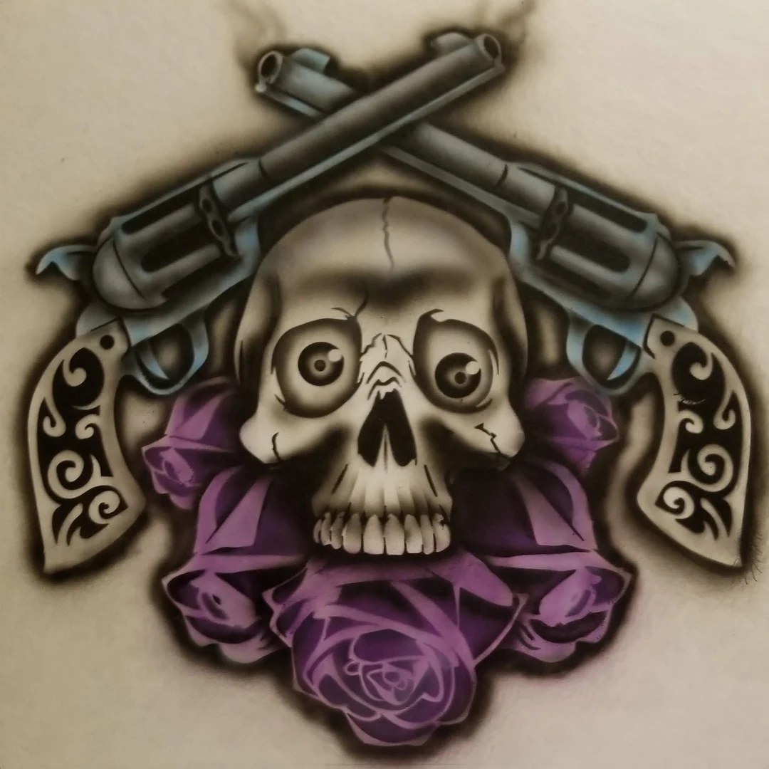 Dead Eye, Me, Airbrush Stencil, 2021 | Scrolller