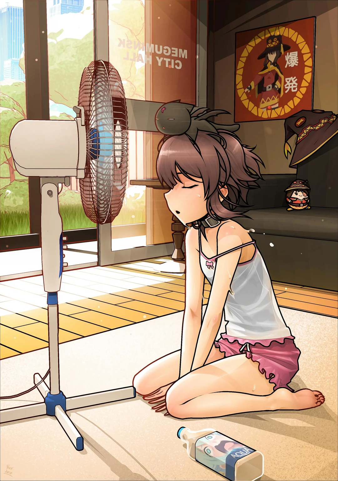Megumin & Chomusuke cooling off | Scrolller