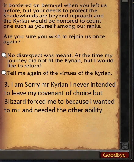 Proper Shadowlands RPG Dialogue Choice Finally Added | Scrolller