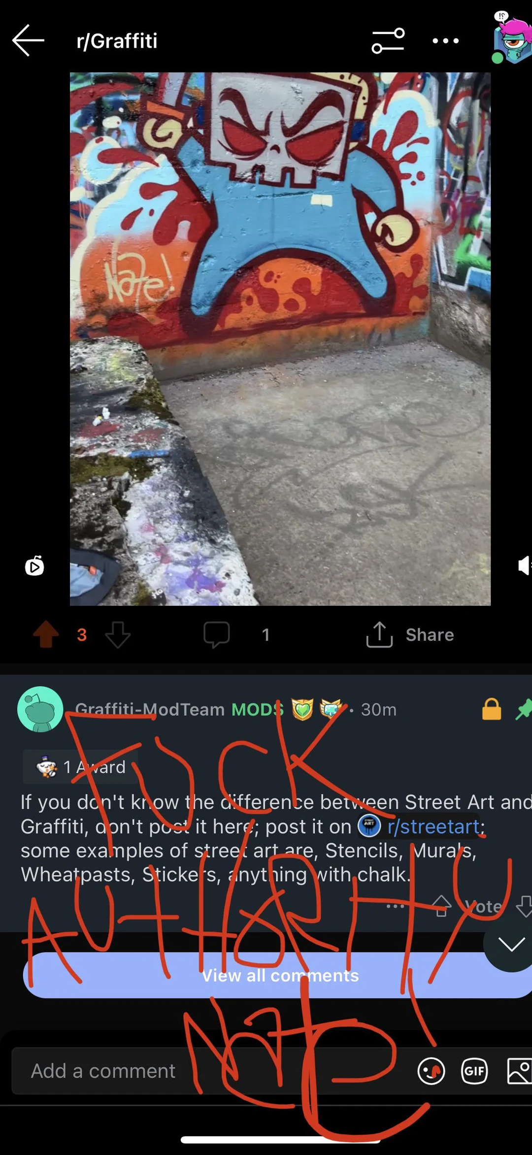 Discover more like Graffiti: fuck the man and Related Content | Scrolller