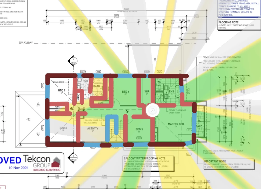 Please help me plan my APs placement - House brick outside, plaster wood and insulation in walls ...
