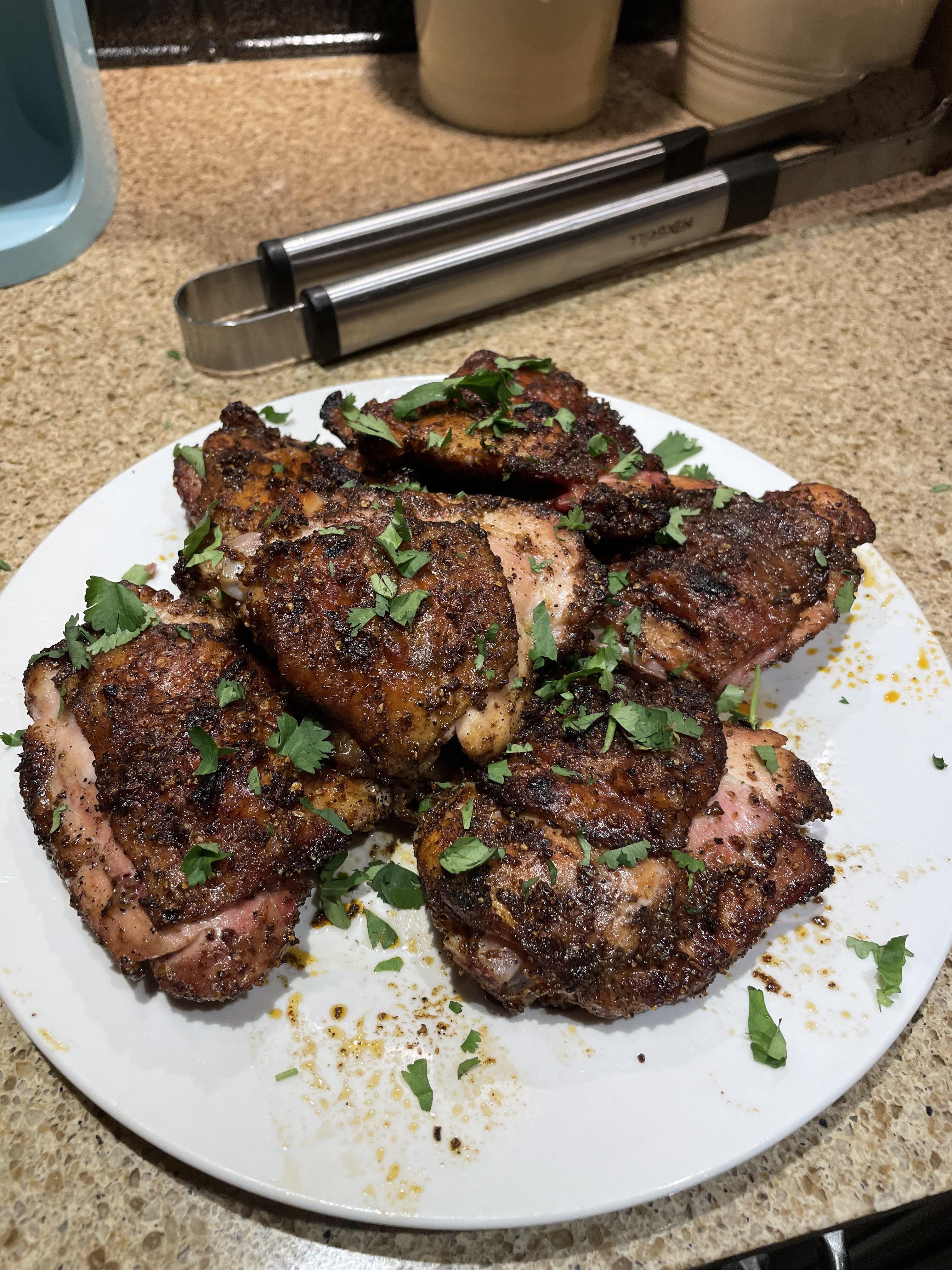 Chicken on the charcoal grill! Can’t beat crispy chicken skin | Scrolller