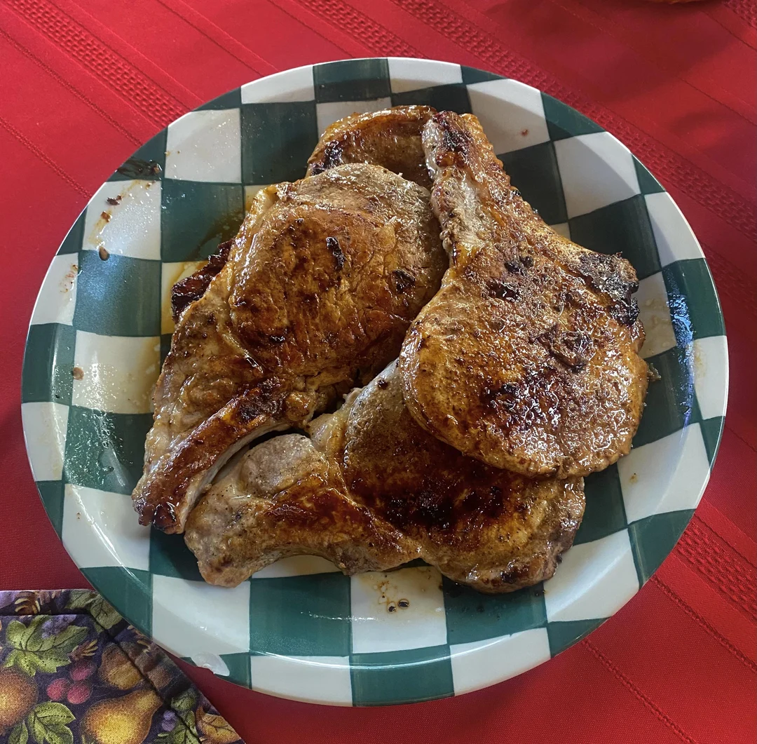 Adding a pinch of brown sugar to each side of your pork chop is a game changer | Scrolller