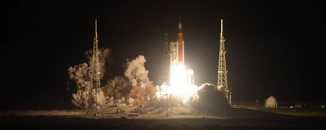 NASA’s Space Launch System rocket carrying the Orion spacecraft launches on the Artemis I ...