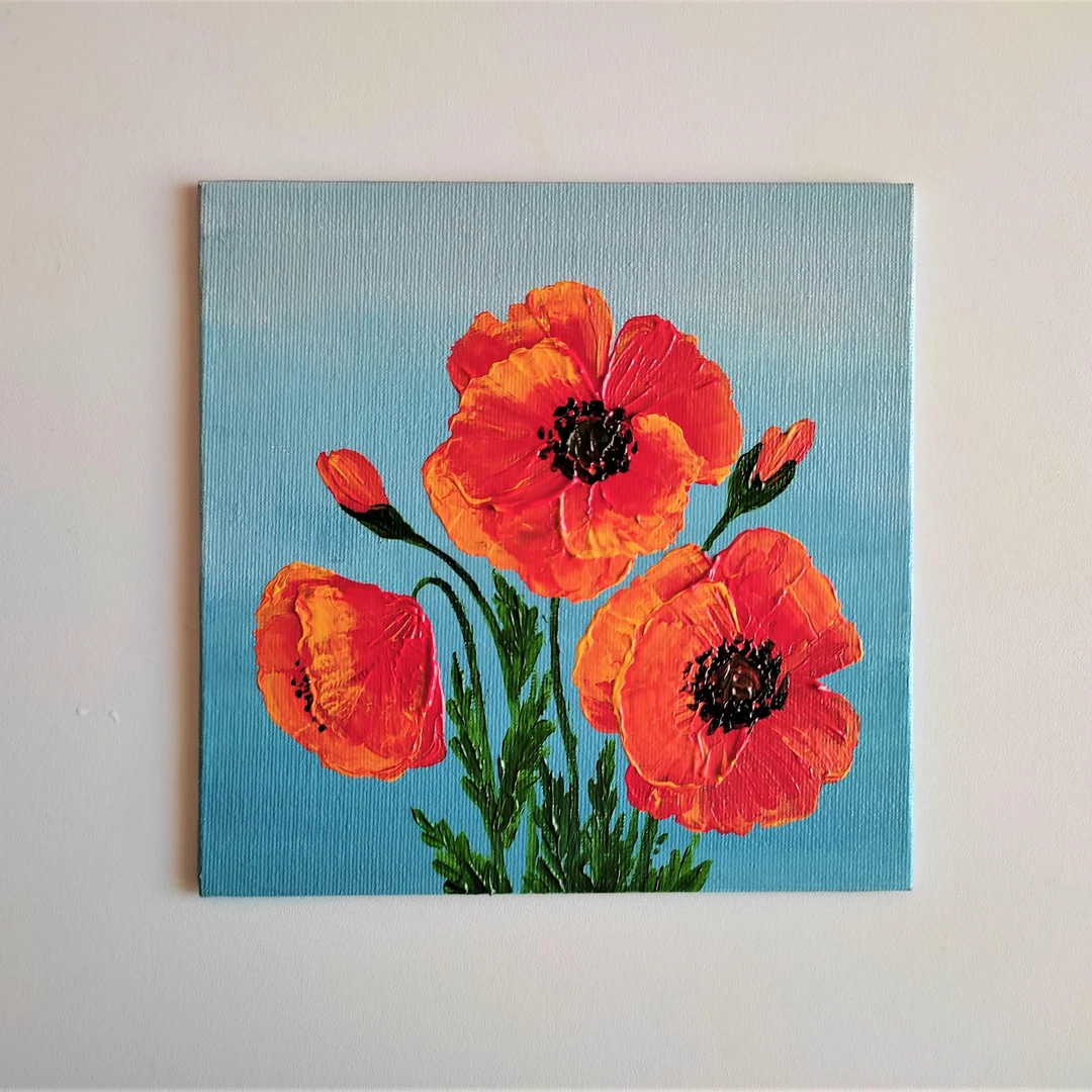 Red poppy, me, acrylic, canvas board, 2022 | Scrolller