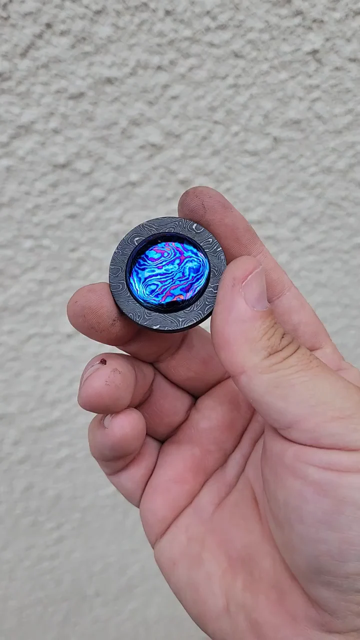 Damascus/timascus ball marker | Scrolller