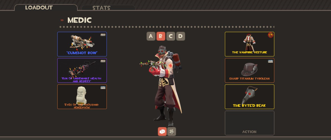 Hows my medic loadout? and any ideas on how to make medic look like Godot from Ace Attorney ...