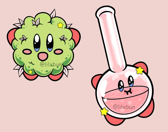 my recent drawing, my love for kirby & weed!!! | Scrolller