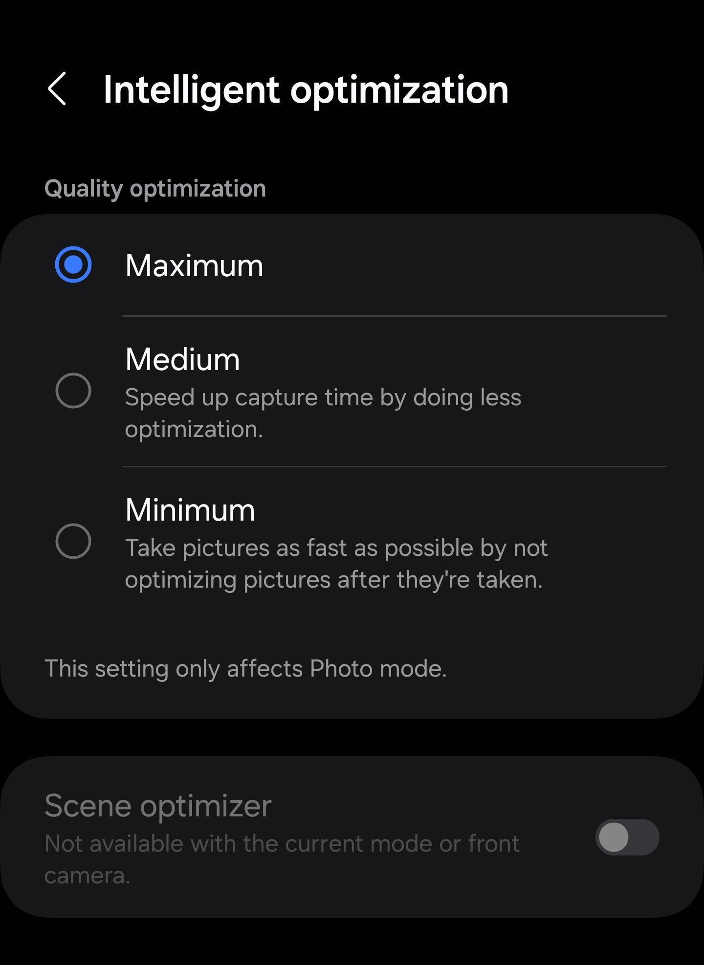 Rear and selfie camera seperate intelligent optimization suggestion | Scrolller