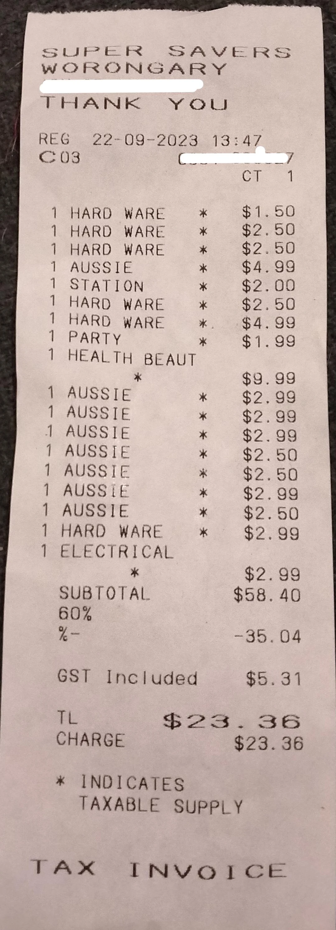 Most Aussie receipt..... Ever, Ever🇦🇺😎 | Scrolller
