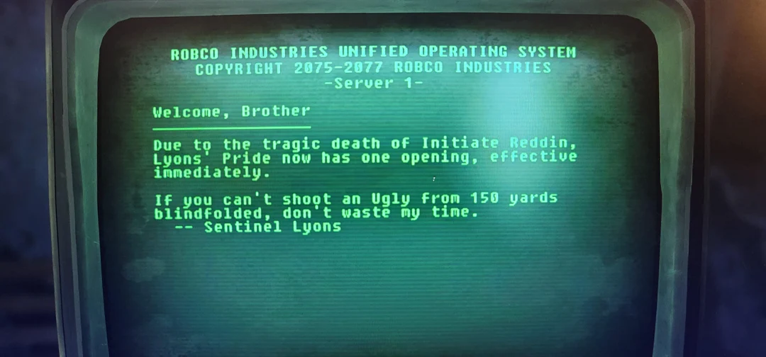 Fallout 3 Lyons Pride crazy requirements? | Scrolller