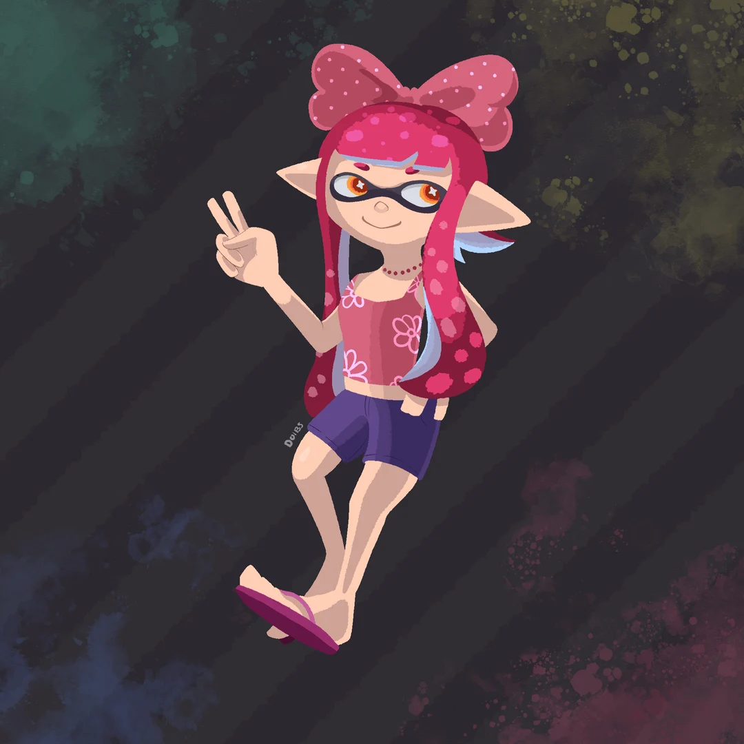 Did some more Splatoon art style practice with an OC! | Scrolller
