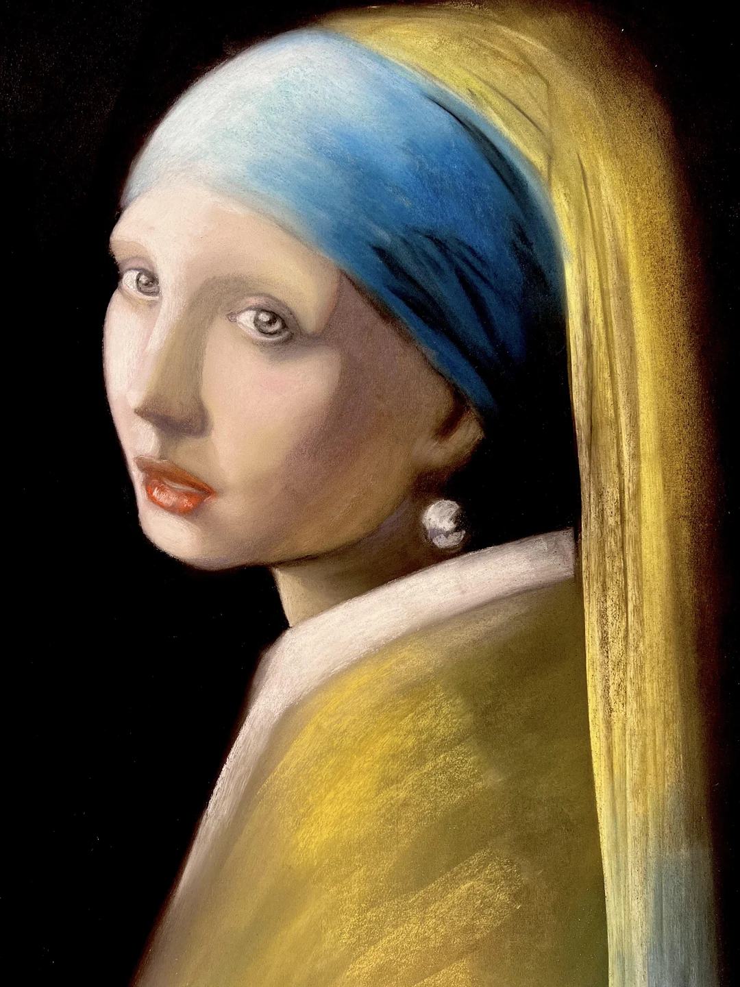 My version of girl with a pearl earring, BConanXena (me), pastels, 2024 | Scrolller