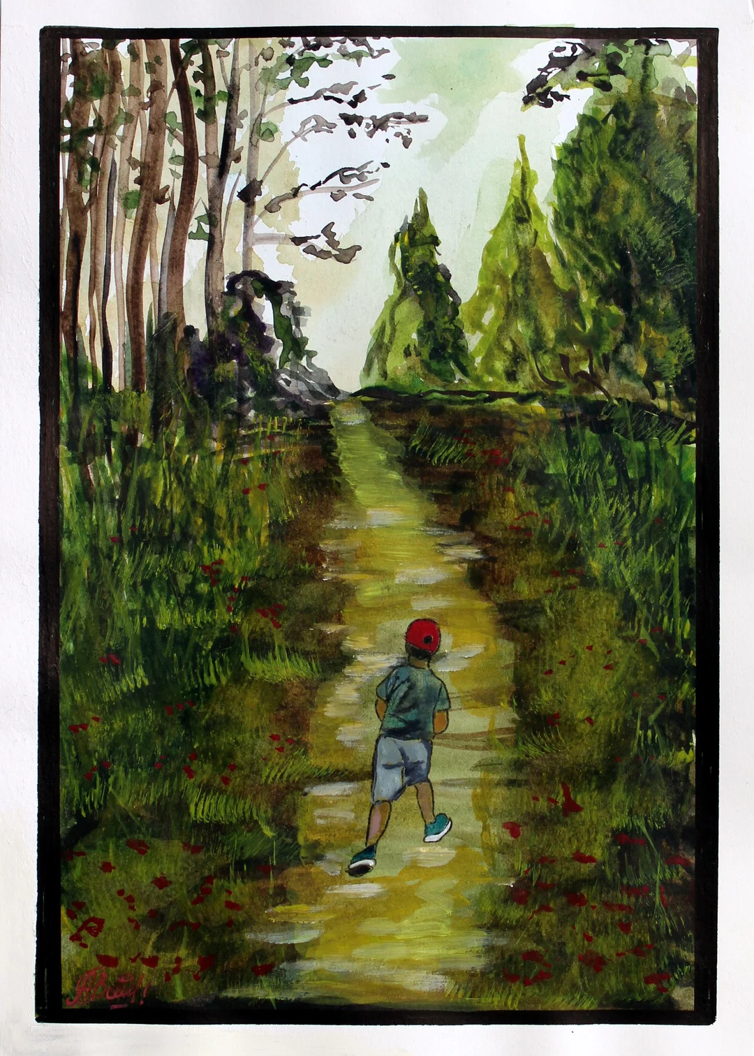 Boy in the forest, Asya Ignatova, aquarelle, 2024 | Scrolller