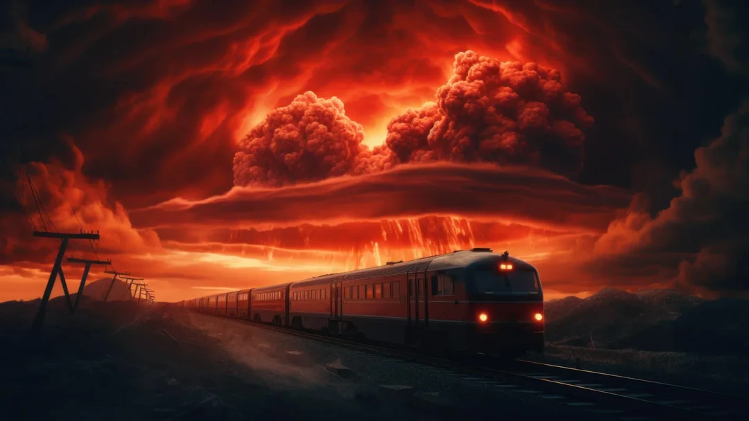 Red Sky Train [1920x1080] | Scrolller